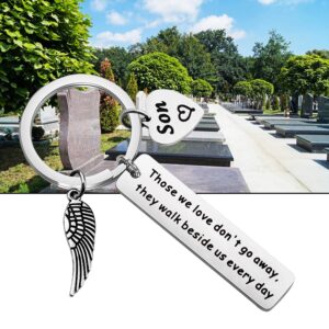 AKTAP Mom Dad Memorial Keychain Gift Those We Love Don't Go Away They Walk