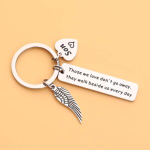 AKTAP Mom Dad Memorial Keychain Gift Those We Love Don't Go Away They Walk