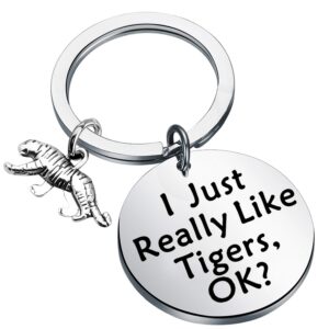 lqri funny tiger keychain tiger lover gifts i just really like tigers ok keychain cute tiger gift for animal lover zoo keeper(k- tigers)