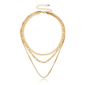 jeairts layered herringbone necklace gold snake chain choker necklaces dainty necklace jewelry for women