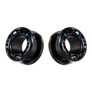 tbosen 1pairs colorful zircon ear piercing flesh tunnels ear stretcher plugs and tunnels for ears stainless steel ear gaugesjewelry ear gauges0g-1'' in 8mm-25mm