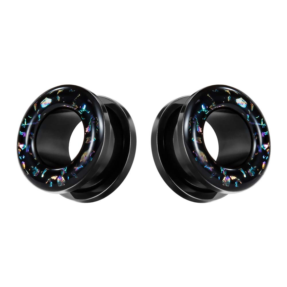 TBOSEN 1Pairs Colorful Zircon Ear Piercing Flesh Tunnels Ear Stretcher Plugs and Tunnels for Ears Stainless Steel Ear GaugesJewelry Ear Gauges0g-1'' in 8mm-25mm