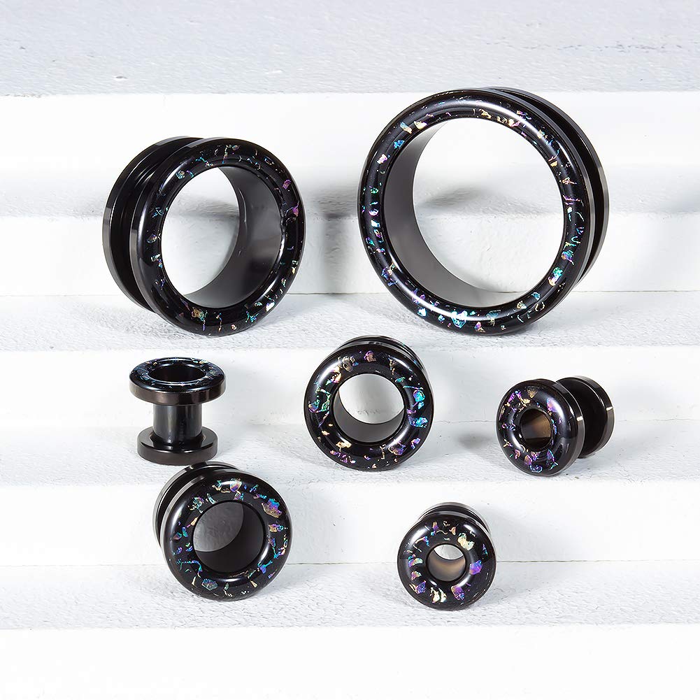 TBOSEN 1Pairs Colorful Zircon Ear Piercing Flesh Tunnels Ear Stretcher Plugs and Tunnels for Ears Stainless Steel Ear GaugesJewelry Ear Gauges0g-1'' in 8mm-25mm