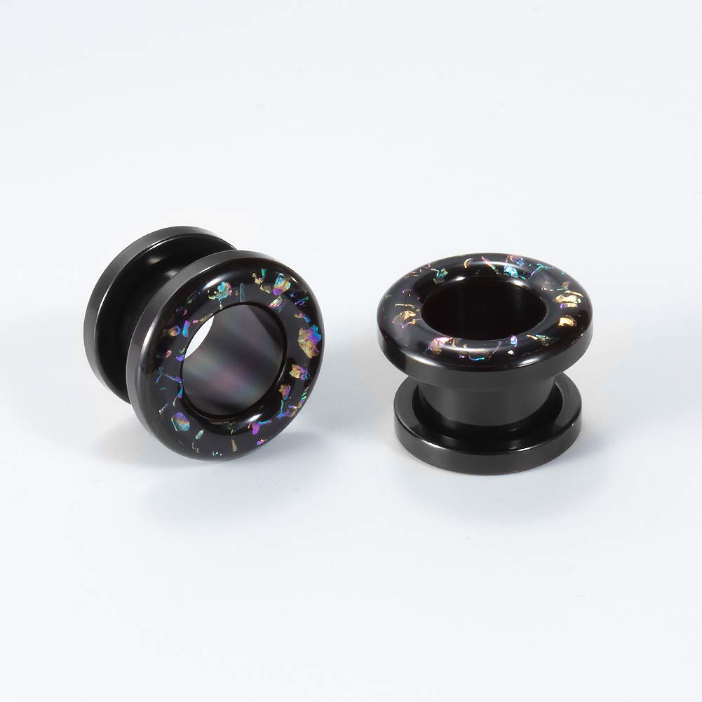 TBOSEN 1Pairs Colorful Zircon Ear Piercing Flesh Tunnels Ear Stretcher Plugs and Tunnels for Ears Stainless Steel Ear GaugesJewelry Ear Gauges0g-1'' in 8mm-25mm