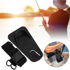 Fishing Rod Holder Waist Belt, Black Professional Lightweight Adjustable Fishing Rod Holder Waist Belt Strap Tackle Tool Accessory(Black) Fishing Fighting Belt fighting fishing belt fighting fishing