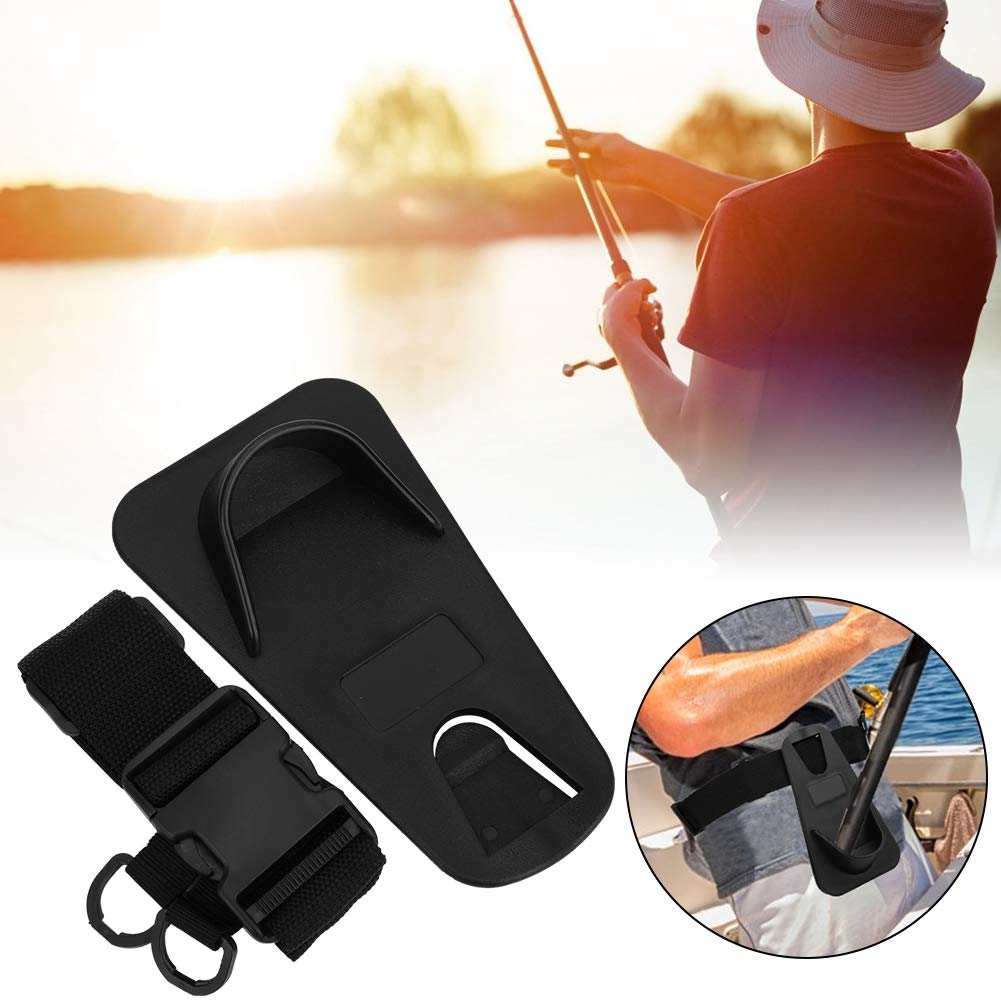 Fishing Rod Holder Waist Belt, Black Professional Lightweight Adjustable Fishing Rod Holder Waist Belt Strap Tackle Tool Accessory(Black) Fishing Fighting Belt fighting fishing belt fighting fishing