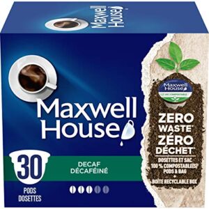 maxwell house decaf coffee 100% compostable pods, 30 keurig pods, {imported from canada}