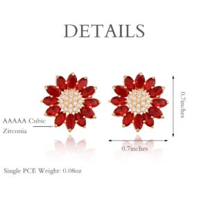 Crystal Flower Burst Stud Earirings Elegant Hypoallergenic Large Big Sterling Silver Sparkly CZ Cubic Zirconia Rhinestone Daisy Sunflower Floral Cluster Flower Stud Earrings Bridal Wedding Party