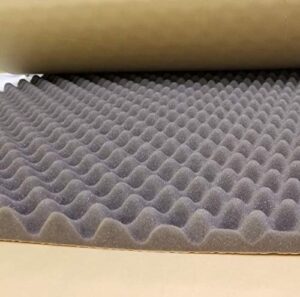 bookishbunny self adhesive acoustic foam egg crate panel studio foam wall panel 39" x 78" (1.5" gray)