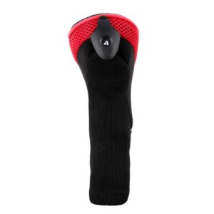 Mesh Golf Hybrid Club Head Covers Headcover w/Interchangeable No. Tag 3, 4, 5, 7, X Red 32.5 x 10.5cm