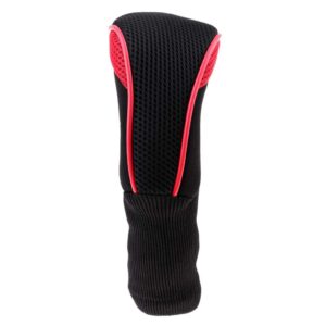 Mesh Golf Hybrid Club Head Covers Headcover w/Interchangeable No. Tag 3, 4, 5, 7, X Red 32.5 x 10.5cm