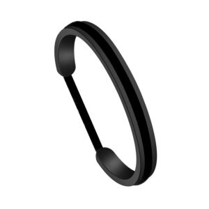 zuo bao hair tie bracelet high polished cuff bangle bracelet for women girls (black 5.5)