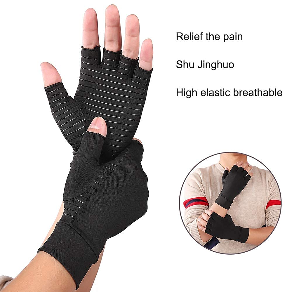 JADE KIT Copper Arthritis Gloves, Compression Gloves for Hands and Fingers Rehabilitation, Arthritis Gloves for Women Men Relief Hand Pain of Arthritis, Swelling, Carpal Tunnel - Size Medium