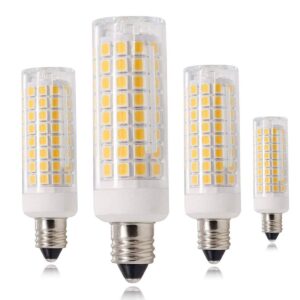 hxwy e11 led bulb, mini candelabra base, omni-directional 7w 730lm 120v e11 indoor lighting bulb replaces t3/t4 jd e11 warm white 3000k(pack of 4)