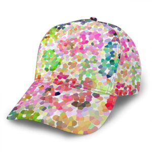 baseball cap dots pointillism multicolor floral print dad caps classic fashion casual adjustable sport for women hats