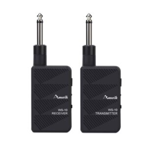 amuzik wireless transmitter receiver 2.4ghz wireless guitar system low latency rechargeable guitar wireless system for guitar bass electric instruments