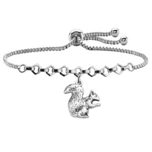 ujims squirrel charm bracelet squirrel lover gifts animal bracelet friendship jewelry for bff sister squirrel lady gift (squirrel bracelet)