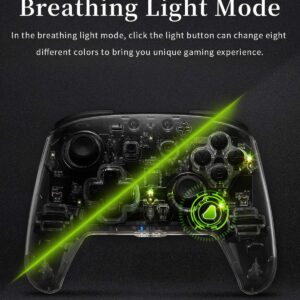 Switch Controller, Pro Controller for Switch/Switch Lite/Switch OLED, Adjustable Turbo, Vibration Motion, Gyro, Transparent