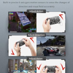 Switch Controller, Pro Controller for Switch/Switch Lite/Switch OLED, Adjustable Turbo, Vibration Motion, Gyro, Transparent