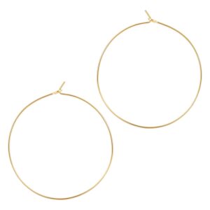 esmatoo thin gold hoop earrings for women - hypoallergenic lightweight gold hoop earrings dainty - large (gold, 50mm)