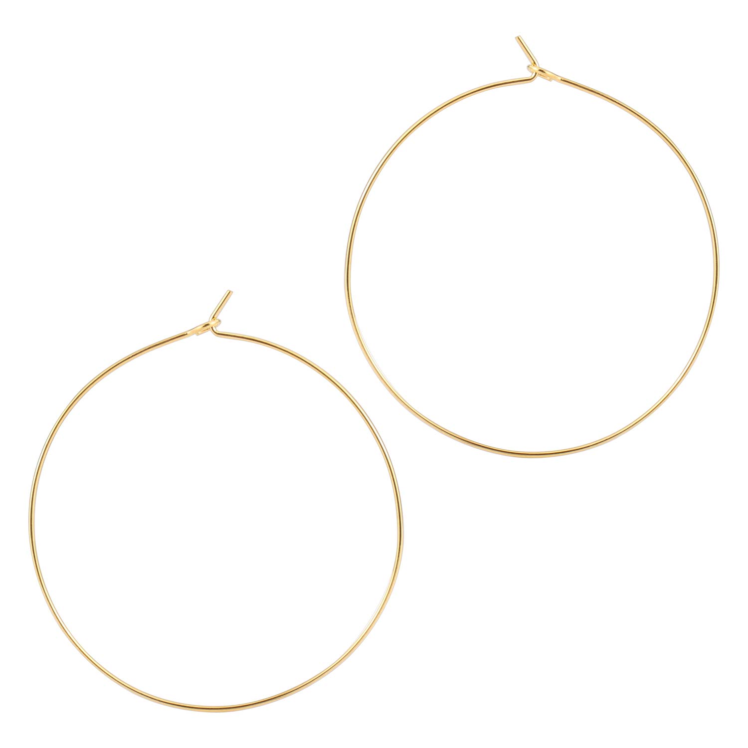 ESMATOO Thin Gold Hoop Earrings for Women - Hypoallergenic Lightweight Gold Hoop Earrings Dainty - Large (Gold, 50mm)