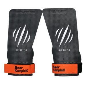 bear komplex carbon no hole speed hand grips for pull-ups, weightlifting, wods with wrist straps, cross-training gloves, comfort and support, hand protection from rips and blisters for men and women