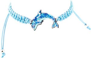 bluerica blue dolphin on adjustable macrame bracelet