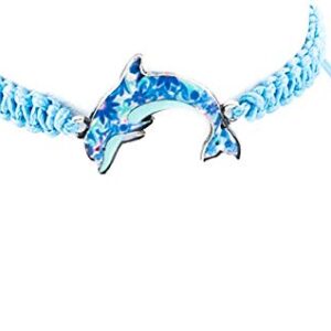 BlueRica Blue Dolphin on Adjustable Macrame Bracelet