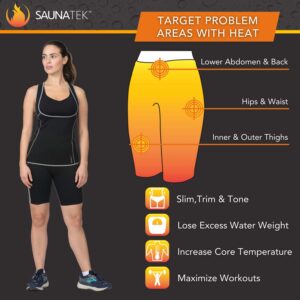 SaunaTek Women's Sauna Sweat Suit Shorts for Exercise and Heat Training, Neoprene, Medium