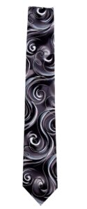 jerry garcia mens jg-8130 fashion designer brand necktie ties, black gray, one size