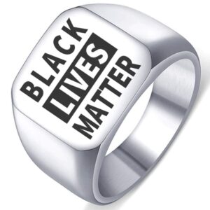 dacai engraved black lives matter blw movement stainless steel womens protests justice ring