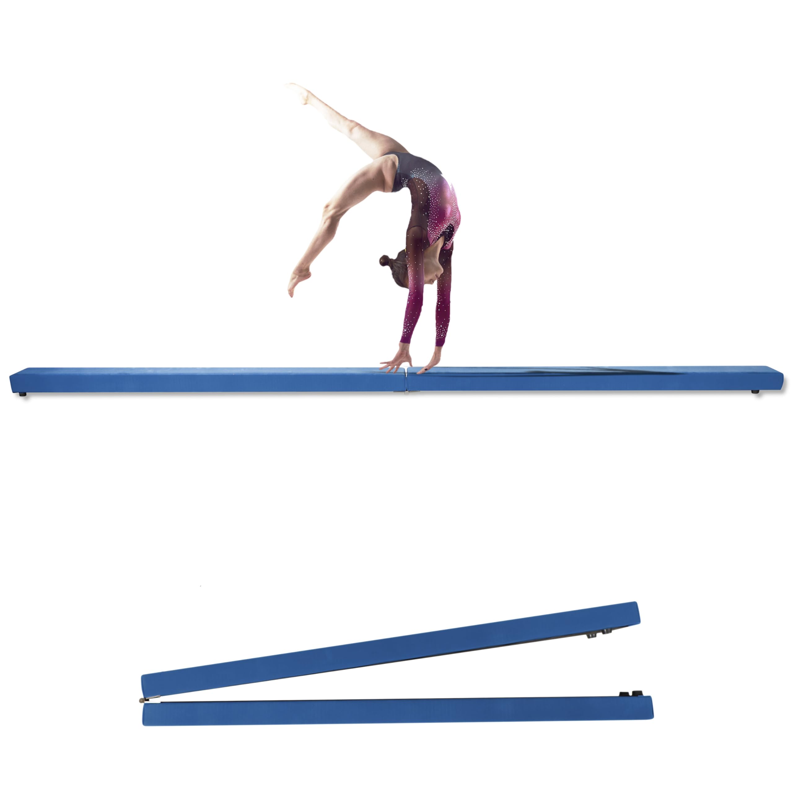 Trademark Innovations Gymnastics Foam Floor Folding Balance Beam for Home