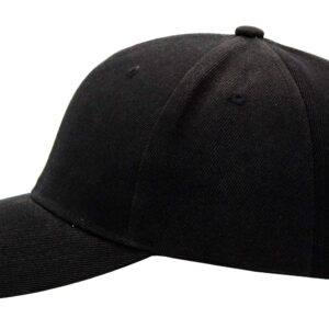 Baseball Cap Men Women - Adjustable Plain Sports Fashion Quality Hat, BLK