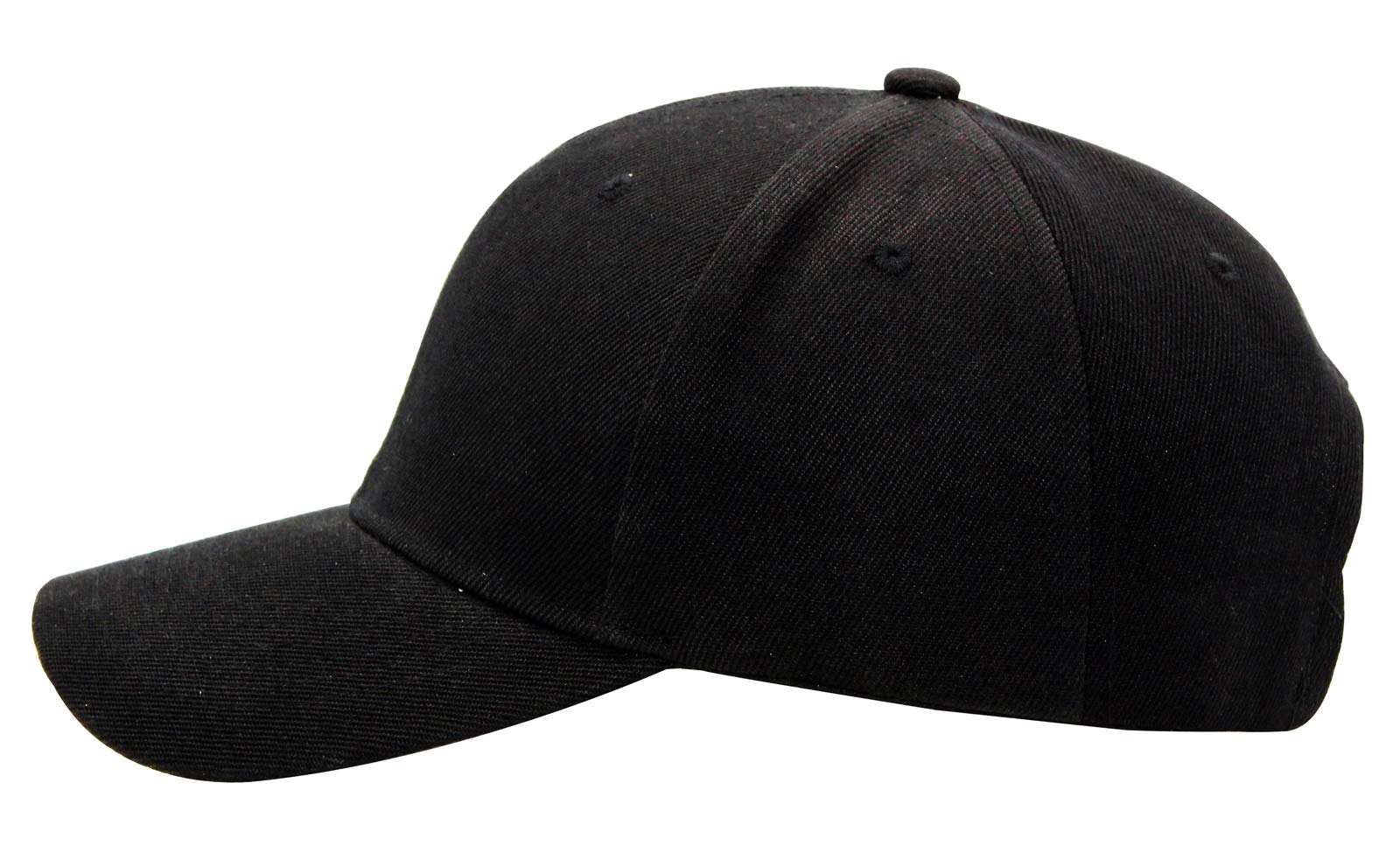 Baseball Cap Men Women - Adjustable Plain Sports Fashion Quality Hat, BLK