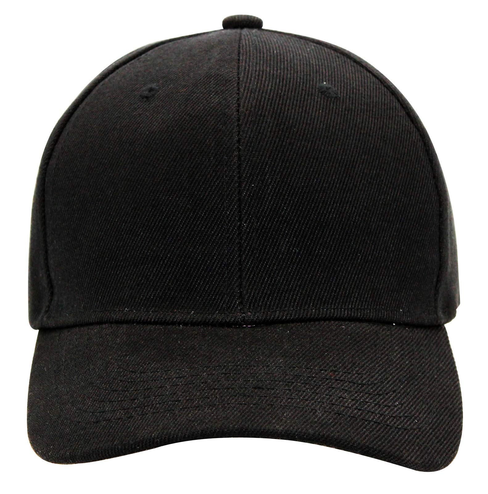 Baseball Cap Men Women - Adjustable Plain Sports Fashion Quality Hat, BLK