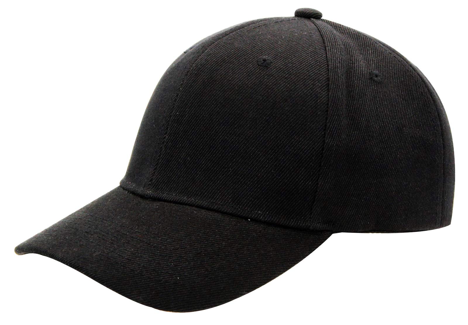 Baseball Cap Men Women - Adjustable Plain Sports Fashion Quality Hat, BLK