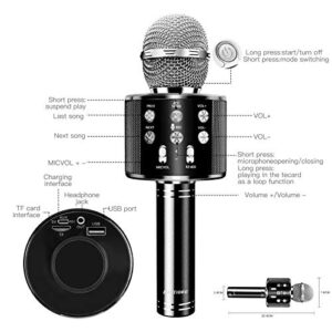 FINYIORE Microphone for Kids, Voice Changing Karaoke Micorphones Boys Girls Gifts for Kids Party Singing Microphone, White Elephant Gift for Adults