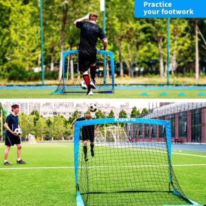 Ksports Soccer Goal Set for Kids Portable Training Equipment with Net, Balls, and Bag for Outdoor Backyard Football, 4 x 3 Feet, Blue