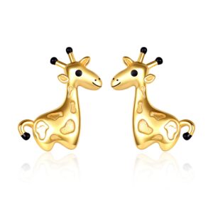 winnicaca giraffe stud earrings sterling silver giraffe gifts hypoallergenic cute animal giraffe jewelry gifts for girlfriend women birthday christmas