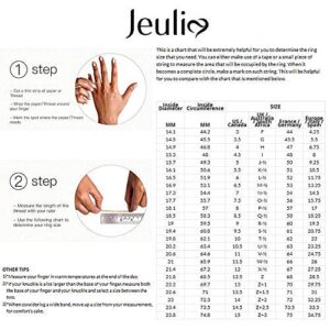 Jeulia Rose Gold Three Tone Ring Band Sterling Silver Women's Band Round Cut Diamond Engagement Statement Ring Band Anniversary Promise Ring for Her with Gift Box (Colorful, 6)