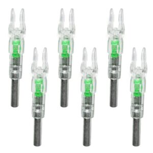 guga 6pcs lighted nocks for arrows with .244"/6.2mm inside diameter.automatic light up when shooting(green)