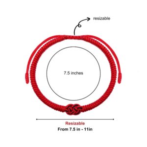 LAMIBEE Red and Black Infinity Bracelet, Love Multicolor Tibetan Lucky Bracelet, Surfer String Amulet Knot Bracelet Woven Thread for Men Women Friend and Couple, Peace and Protection (Red)