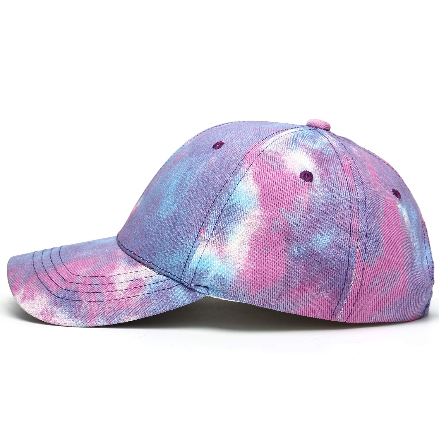 BEARUN Cotton Tie Dye Low Profile Cap Hiphop Baseball Cap Fashion Dad Hat Blue Purple