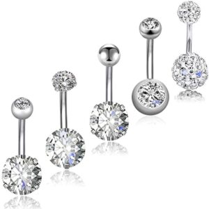 yeelong 12mm belly button rings surgical steel belly rings diamond belly piercing navel rings for women