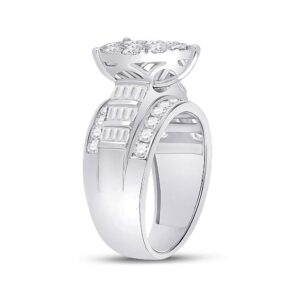 Dazzlingrock Collection 10kt White Gold Round Diamond Pear Bridal Wedding Engagement Ring 2 Cttw