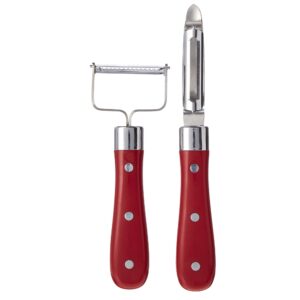 vinau the pioneer woman frontier collection 2-piece peeler set, red