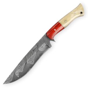 perkin hunting knives 12 inches damascus steel knife full tang fixed blade knife fbe111