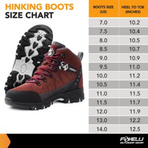 Foxelli Men’s Hiking Boots – Waterproof Breathable & Lightweight Suede Leather Hiking Boots for Men