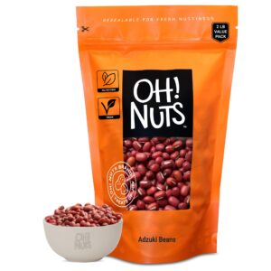 adzuki beans | raw - 100% natural | 2 lb | dried red mung beans from thailand | packed in new york zip-seal bag for exceptional freshness by oh nuts