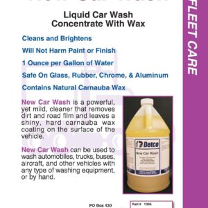 New CAR WASH - Concentrated Soap with Carnauba Wax for RV, School Buses, ATV, Boat, Motorcycle, Detailing, Cleaning- 1oz. per Gallon